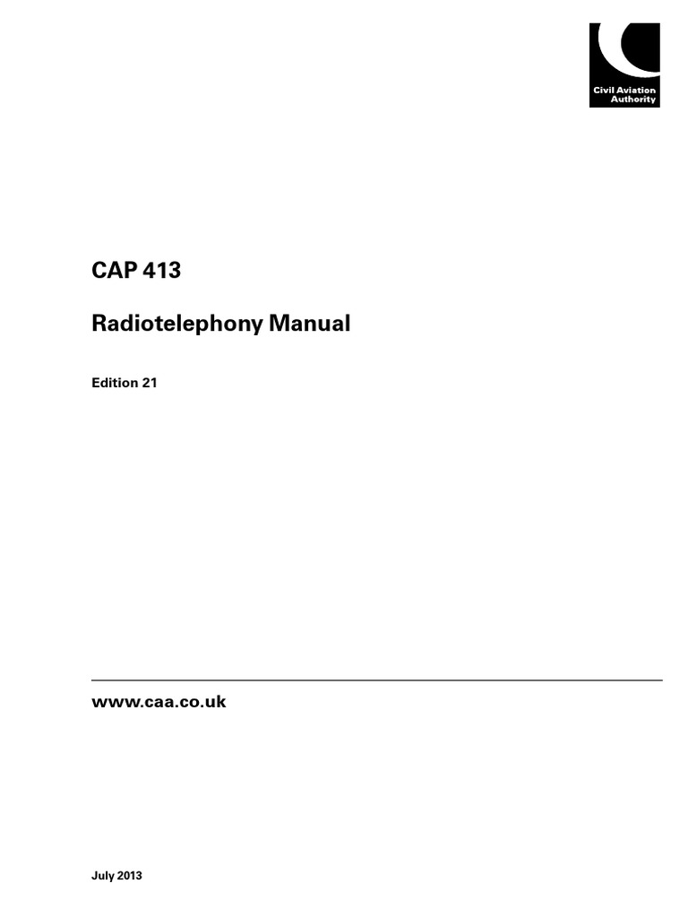 UK CAA Cap413 | PDF | Air Traffic Control | Instrument Flight Rules