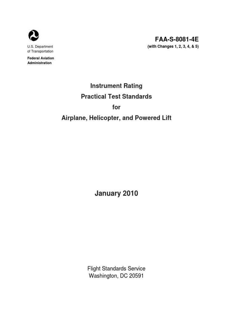 Instrument Rating Practical Test Standards | PDF | Instrument Flight ...