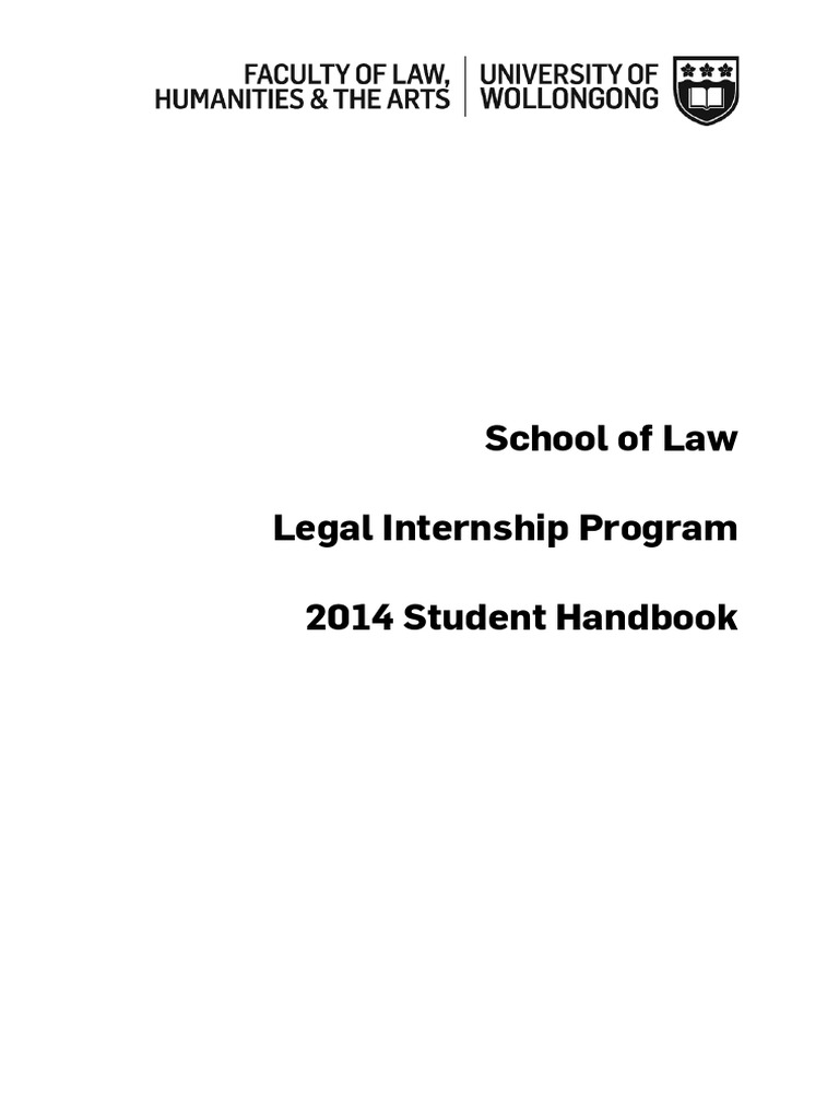 School of Law Legal Internship Program 2014 Student Handbook | PDF | Internship | Job Hunting