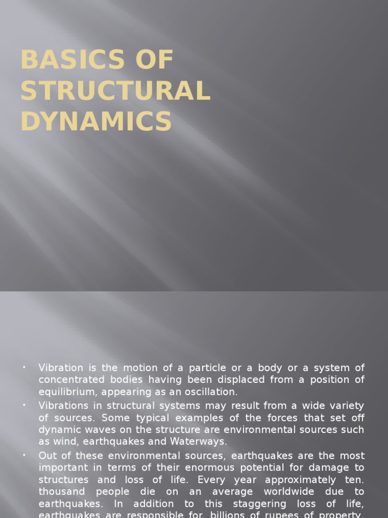 Basics of Structural Dynamics | PDF | Resonance | Force