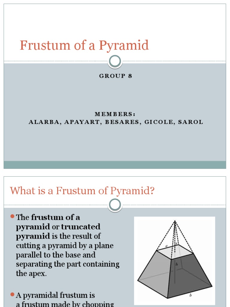 Frustum of a Pyramid | Triangle | Circle