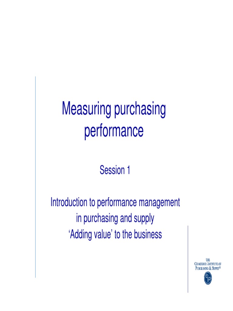 l4 03 Measuring Purchasing Performance | PDF | Performance Appraisal ...
