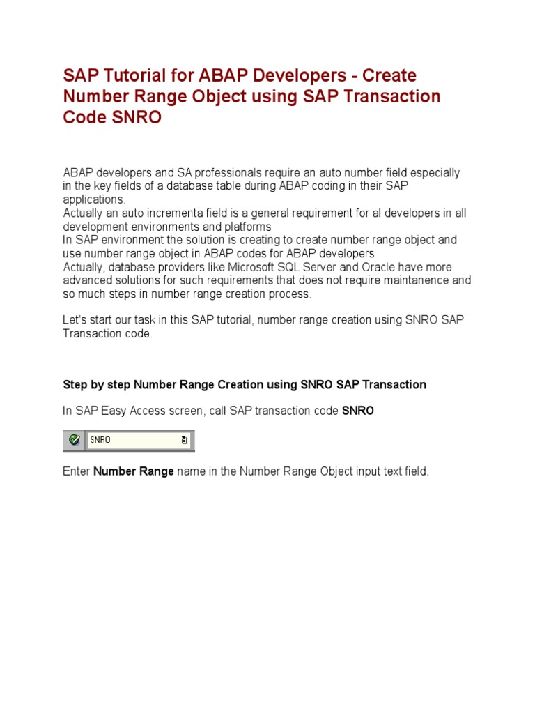 SAP Tutorial For ABAP Developers | PDF | Data Management | Software Development