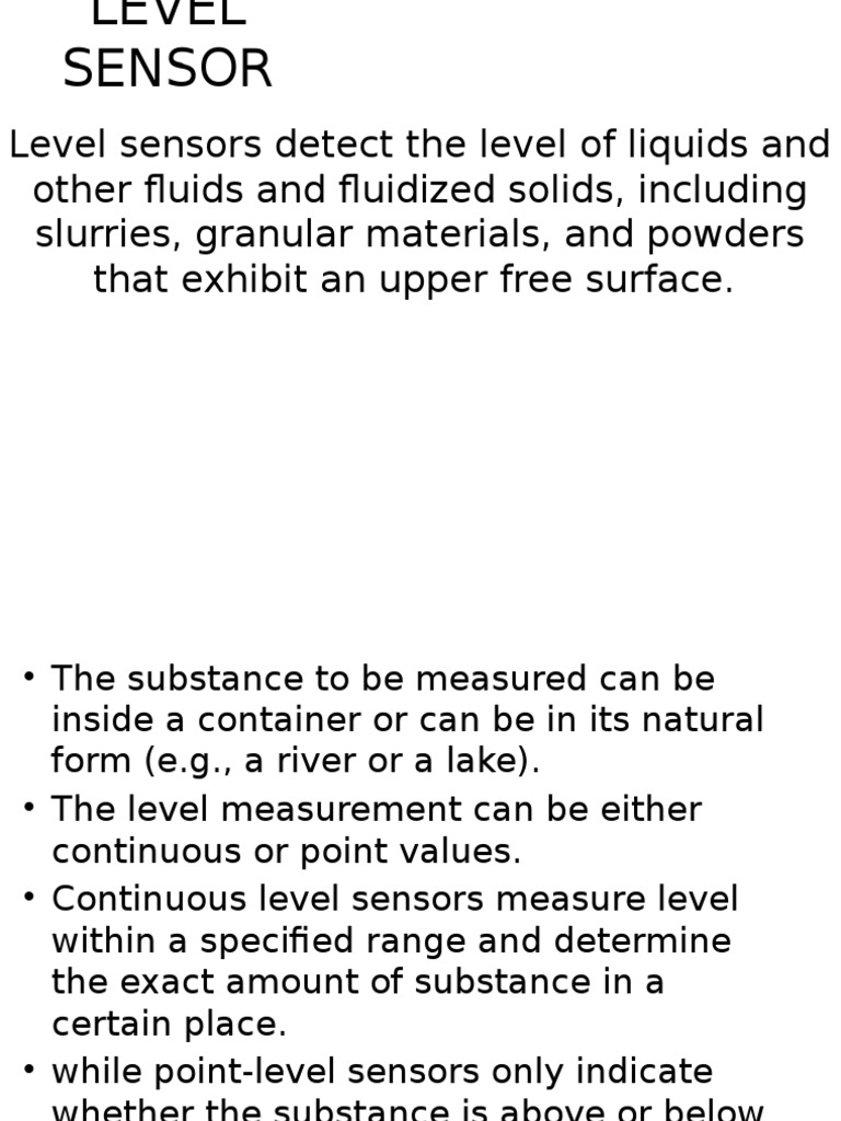 Level Sensor | PDF | Materials | Physical Sciences