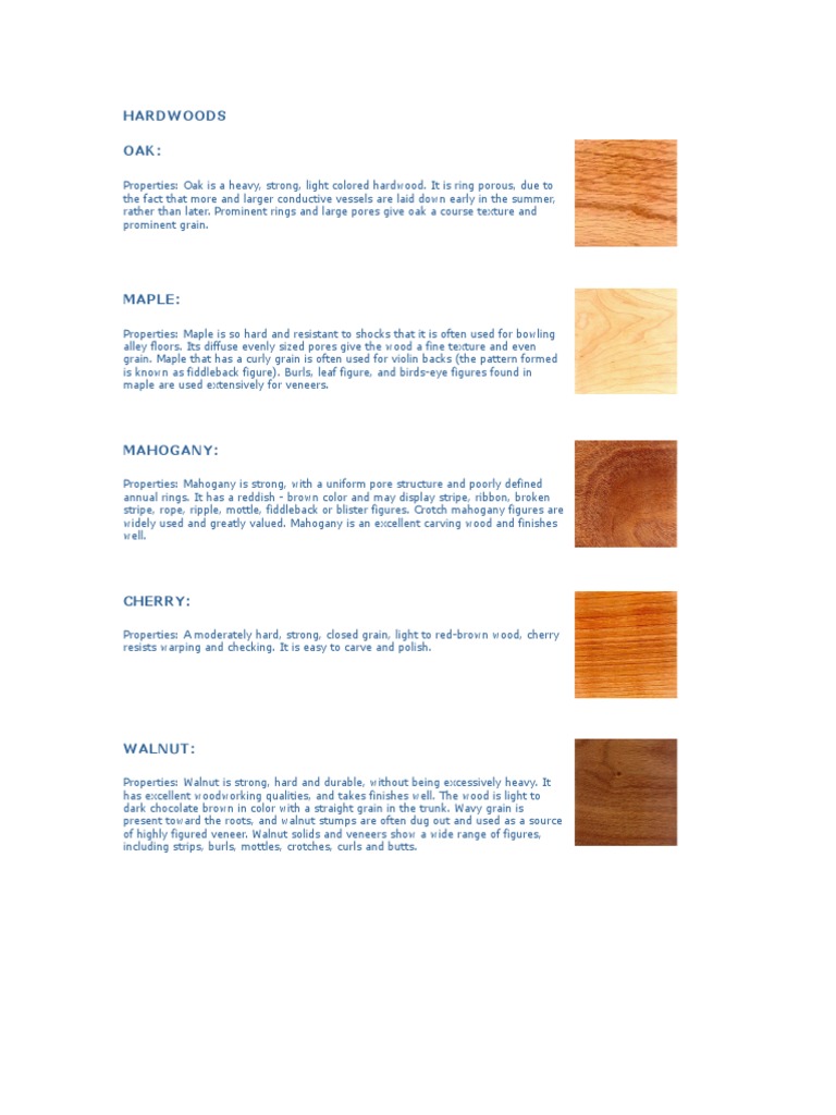 Types of Wood | PDF | Hardwood | Wood