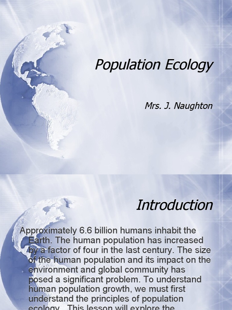 Population Ecology Lesson | PDF | Ecology | Population