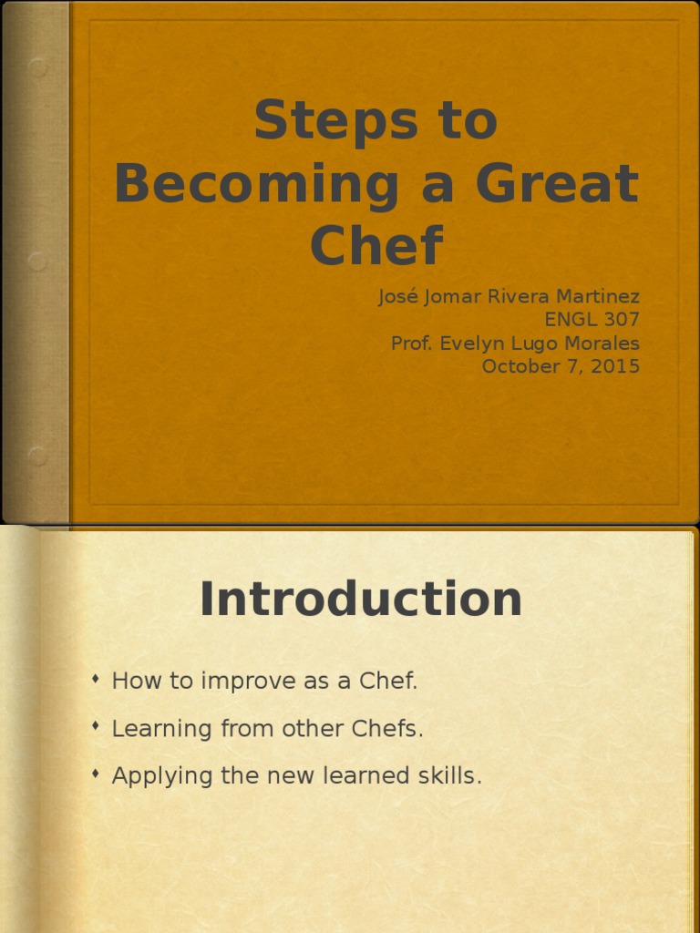 Becoming a Great Chef: Key Steps | PDF