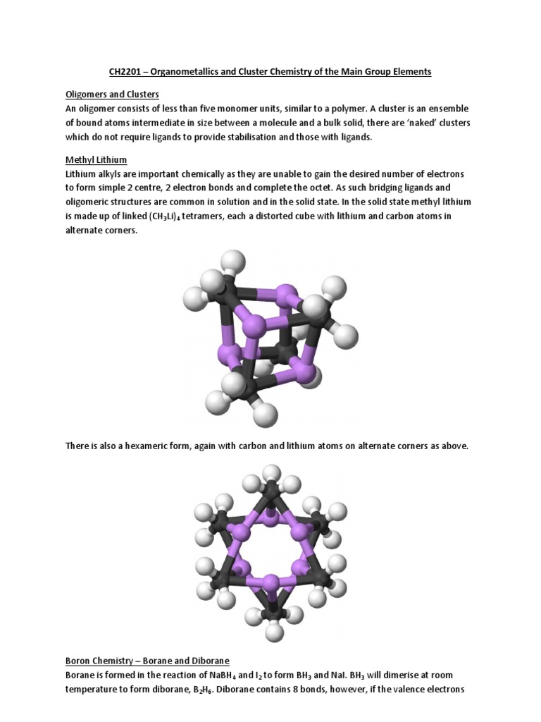 Methyl Lithium Tetramers and Boranes | PDF | Interaction | Physical ...