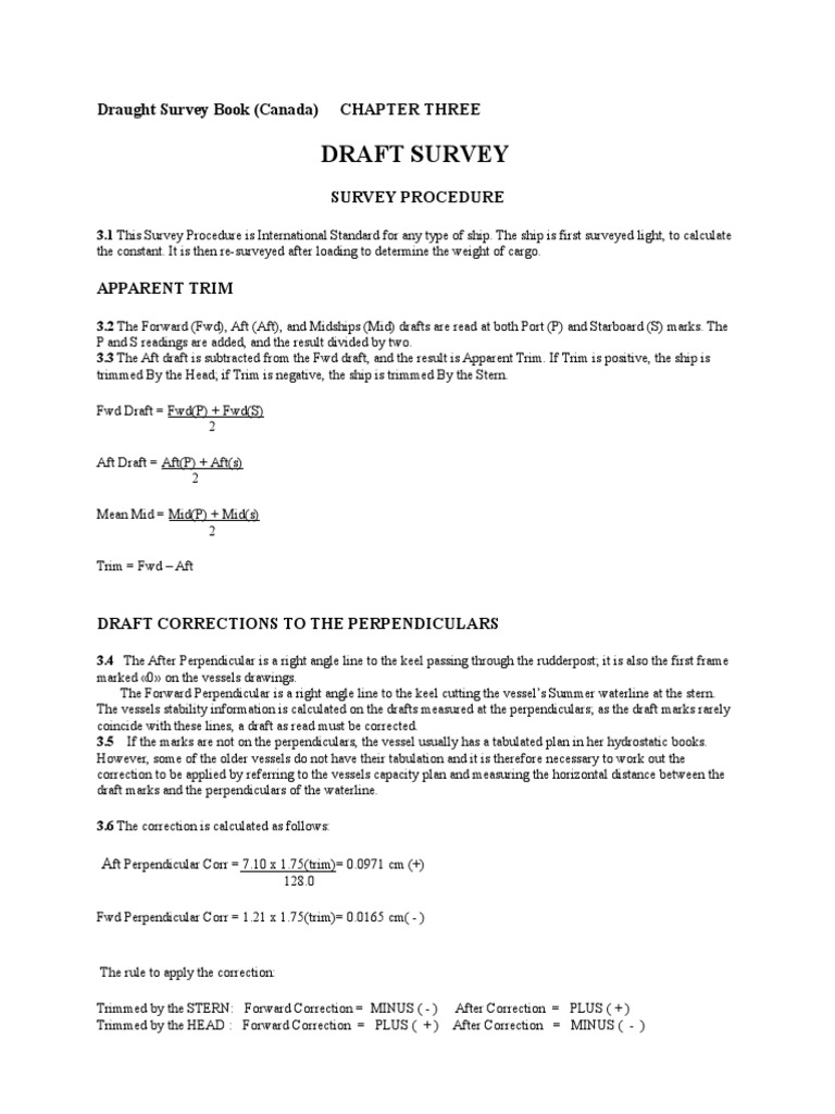 Draught Survey Book | PDF | Ships | Density