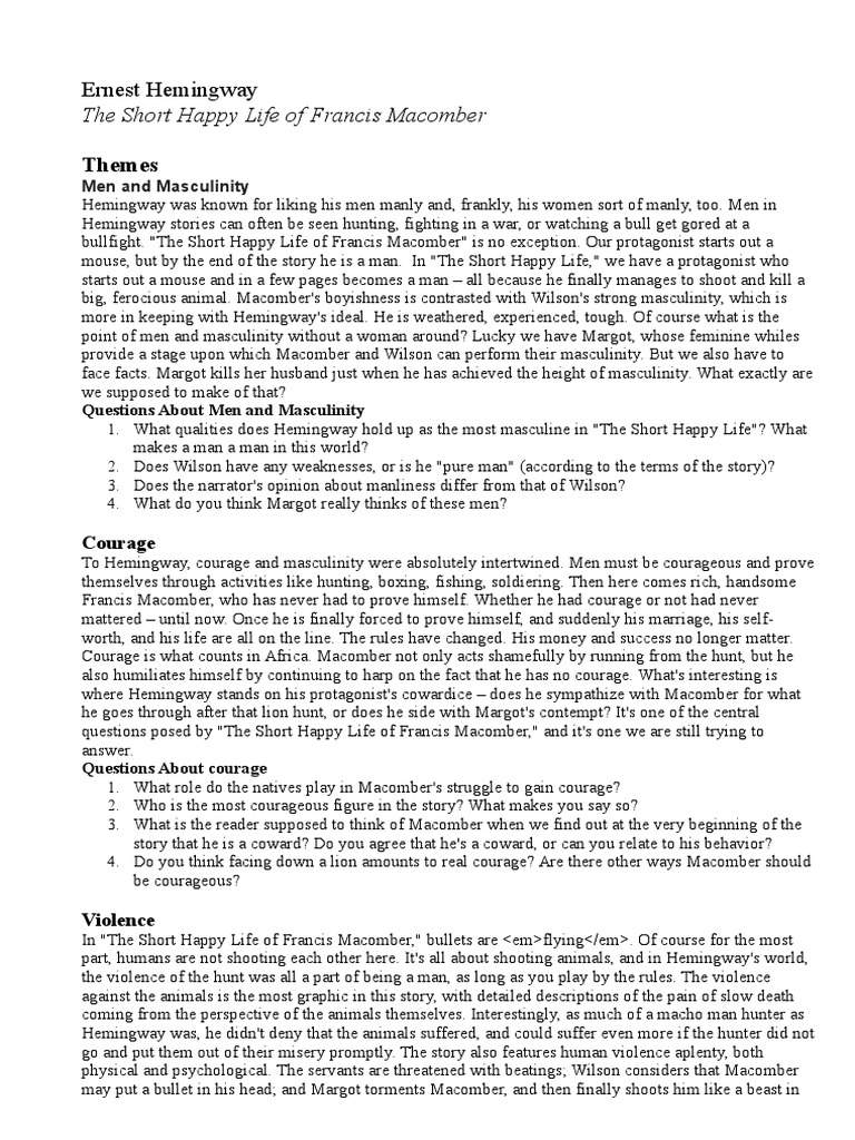 Hemingway Analysis | PDF