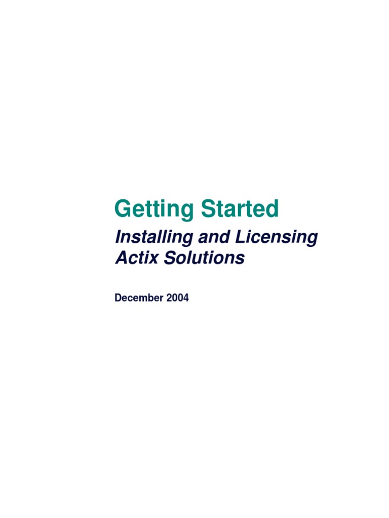Installing and Licensing Actix Solutions | PDF | Installation (Computer Programs) | Personal ...