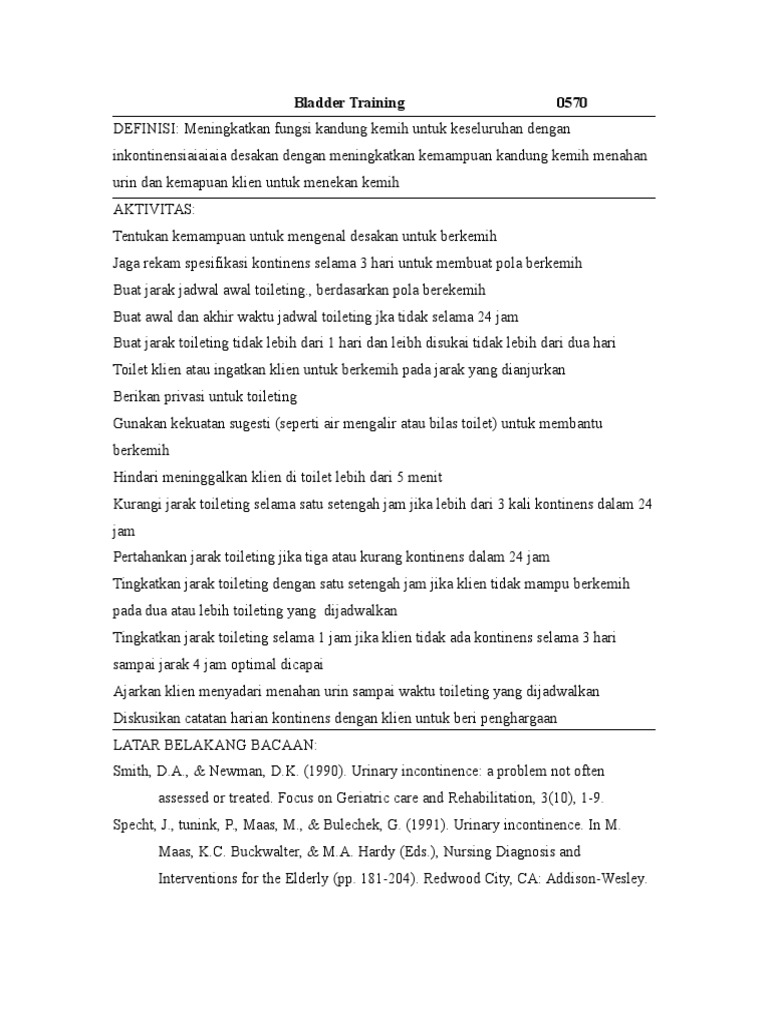 Bladder Training | PDF