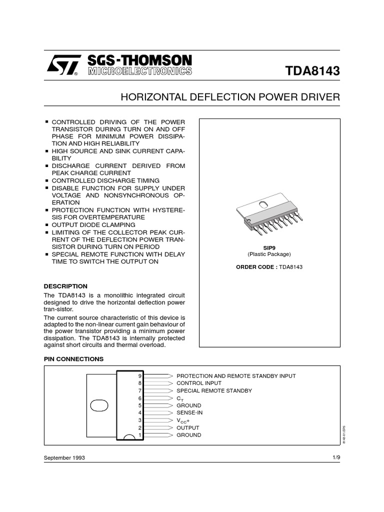 Tda 8143 | PDF | Transistor | Amplifier