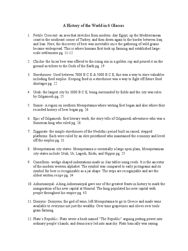 Global History Through Six Beverages | PDF | Mesopotamia | Sumer