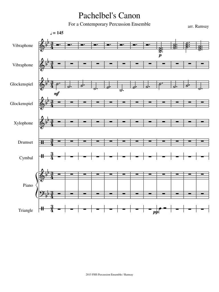 Pachelbel's Canon for Percussion Ensemble | PDF | Music Production ...