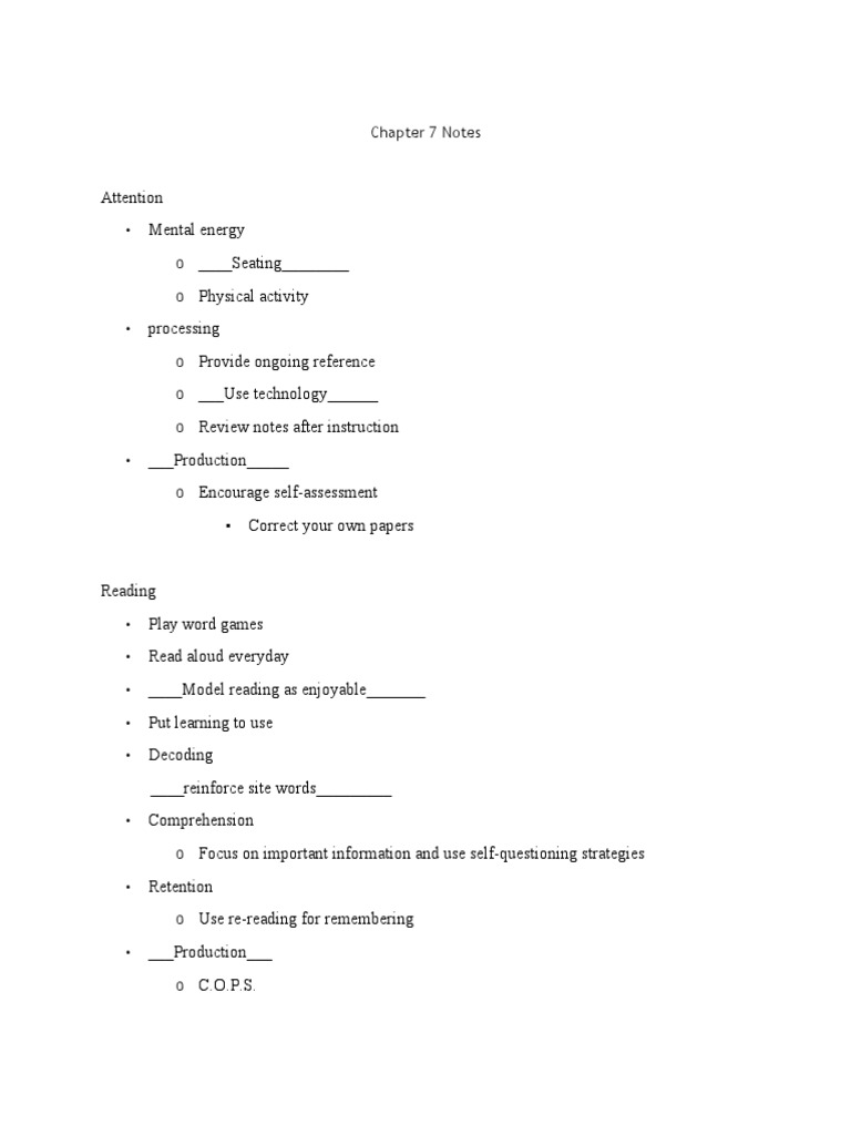 Learning Disabilities Handout | PDF