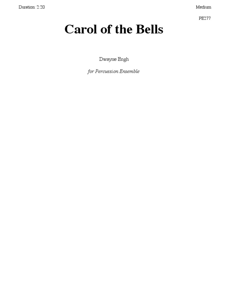 Carol of The BellsPE277 | PDF | Percussion Instruments | Musical ...