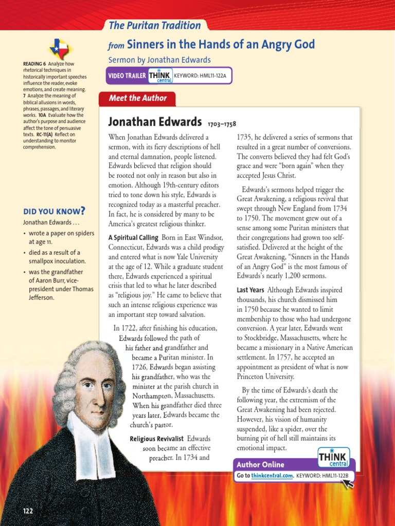 Sinners in The Hands of An Angry God Se Text | PDF | Jonathan Edwards ...