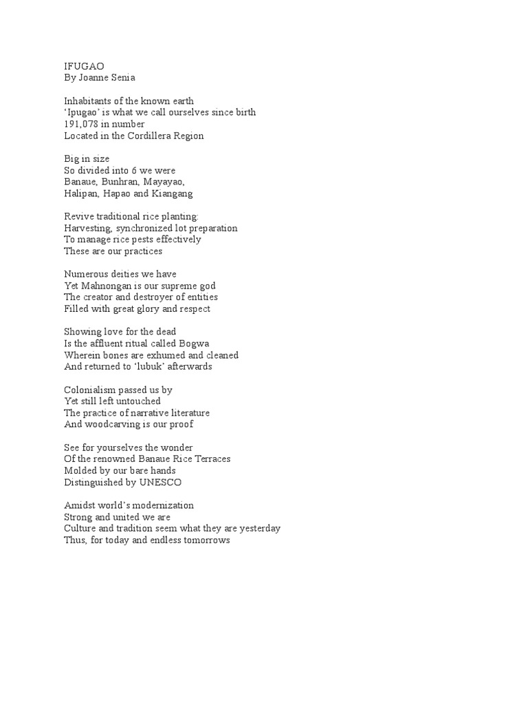 Ifugao Poem | PDF