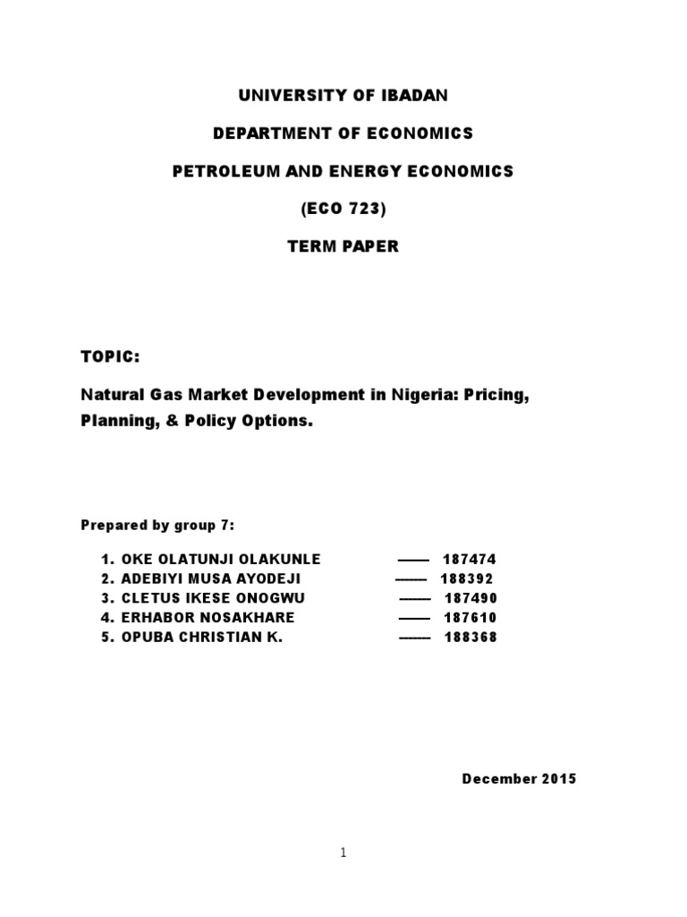 Nigeria Natural Gas Policy | PDF | Natural Gas | Gas To Liquids