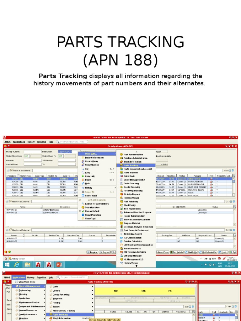 Parts Tracking | PDF