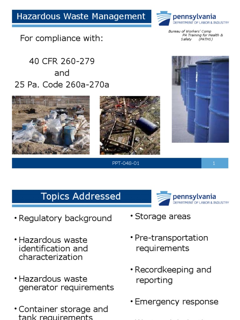 Hazardous Waste Management | PDF | Resource Conservation And Recovery ...