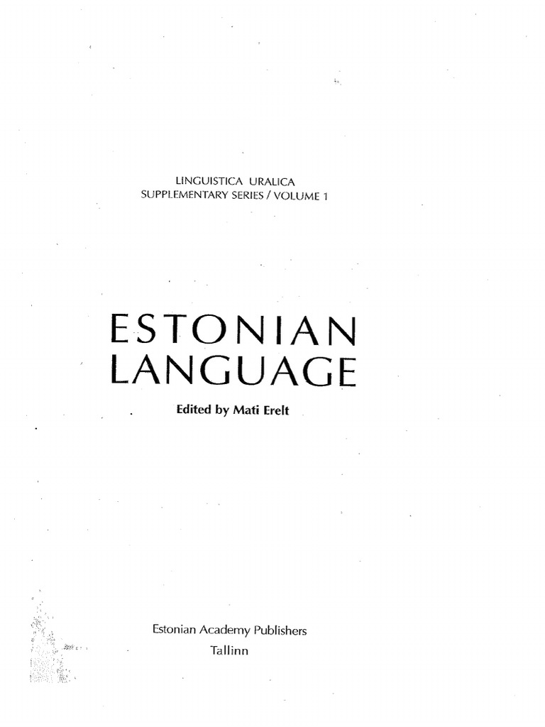 Colloquial ESTONIAN Language | PDF