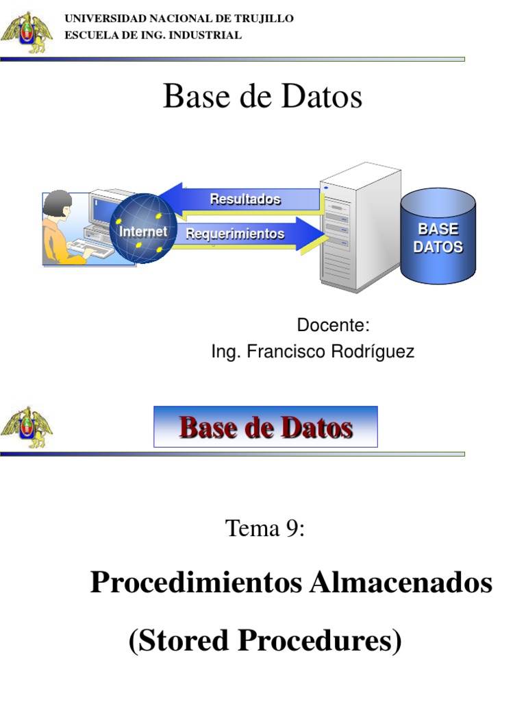 Procedimientos Almacenados | Bases de datos | Gestión de tecnologías de la información