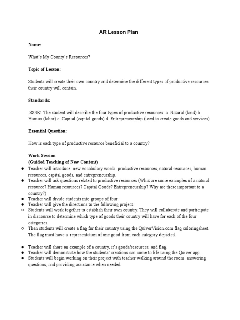 Create a Country: Resource Lesson Plan | PDF