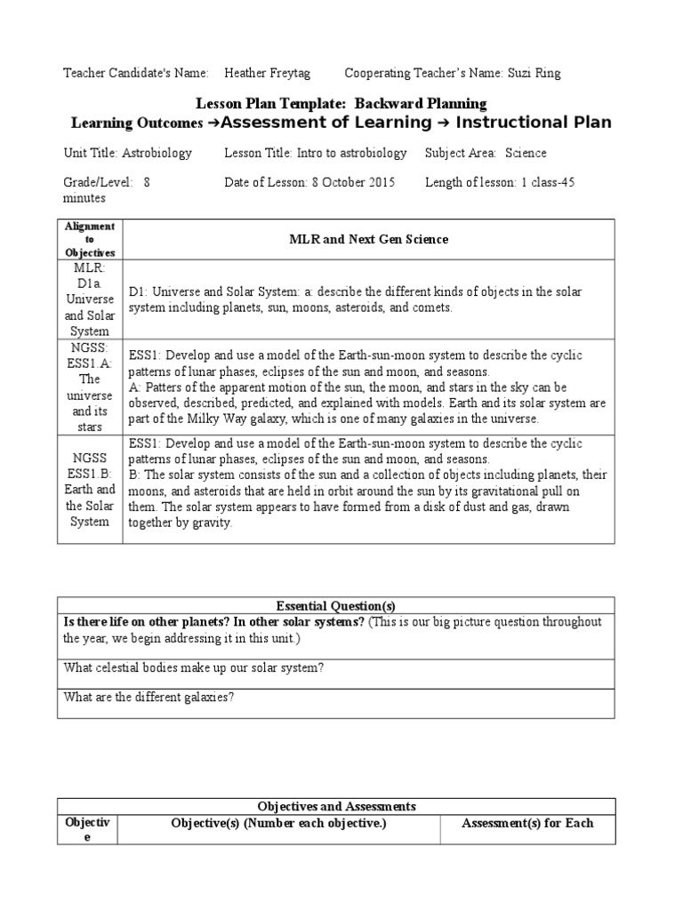 Celestial Bodies Lesson Plan | PDF | Eclipse | Homework