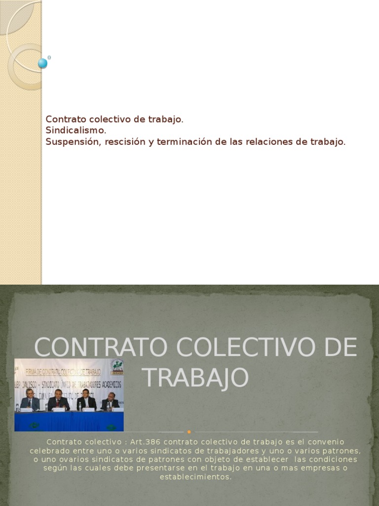 Contrato Colectivo de Trabajo | Convenio colectivo | Sindicato