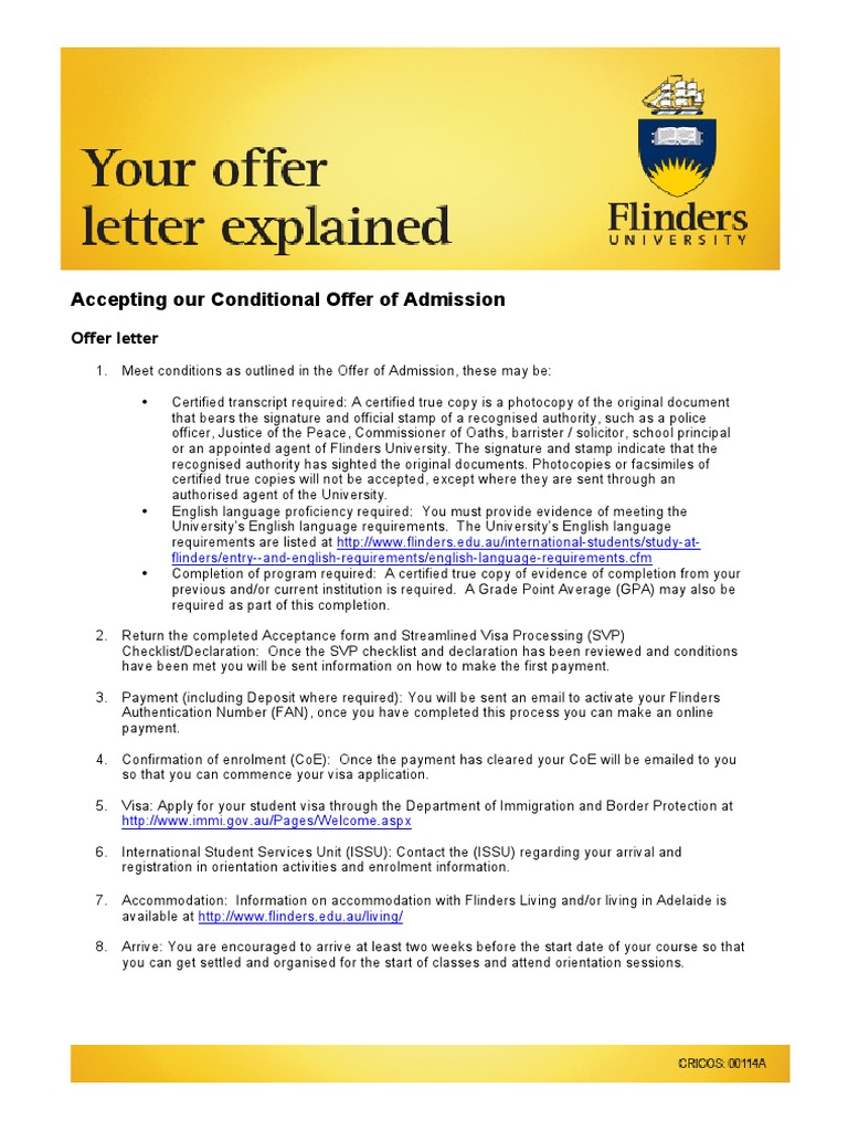 Flinders University Admission Offer Guide | PDF | University And ...