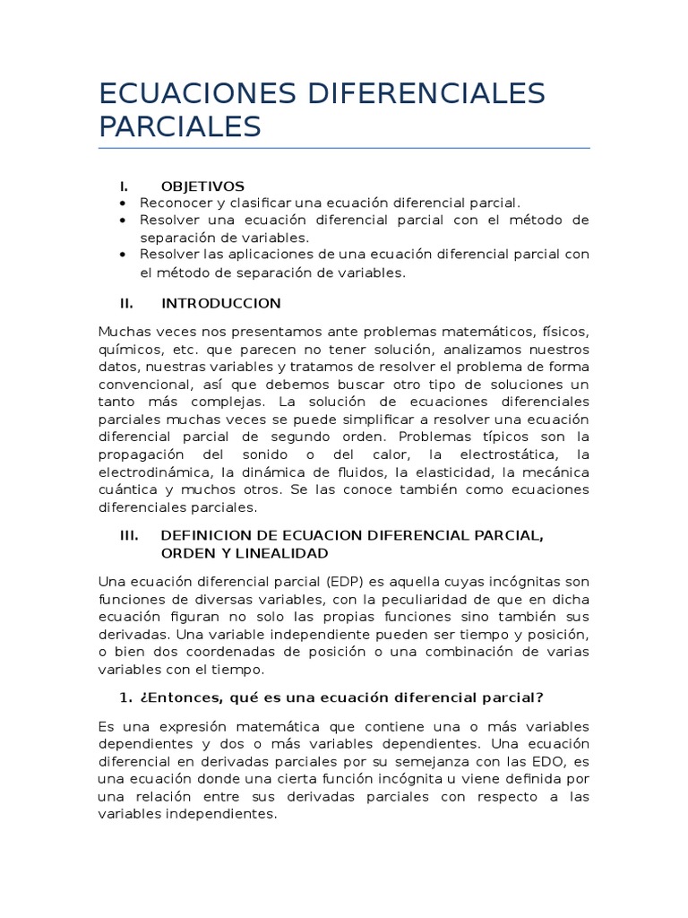 Ecuaciones Diferenciales Parciales | Descargar gratis PDF | Ecuación diferencial parcial ...