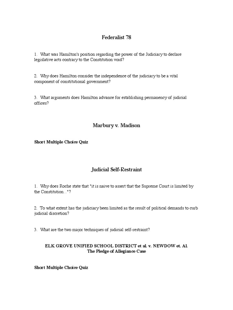 Analyzing Key Supreme Court Cases, Doctrines, and Principles of ...