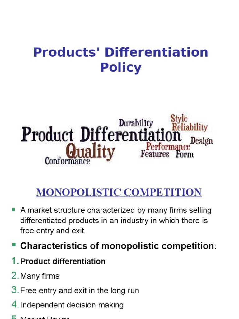 Strategies for Product Differentiation in Monopolistic Competition ...