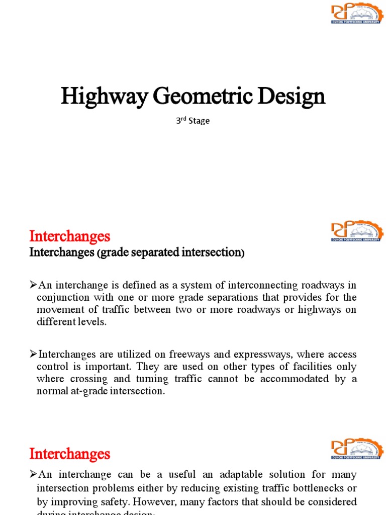 Lecture 9 PDF | PDF | Interchange (Road) | Controlled Access Highway