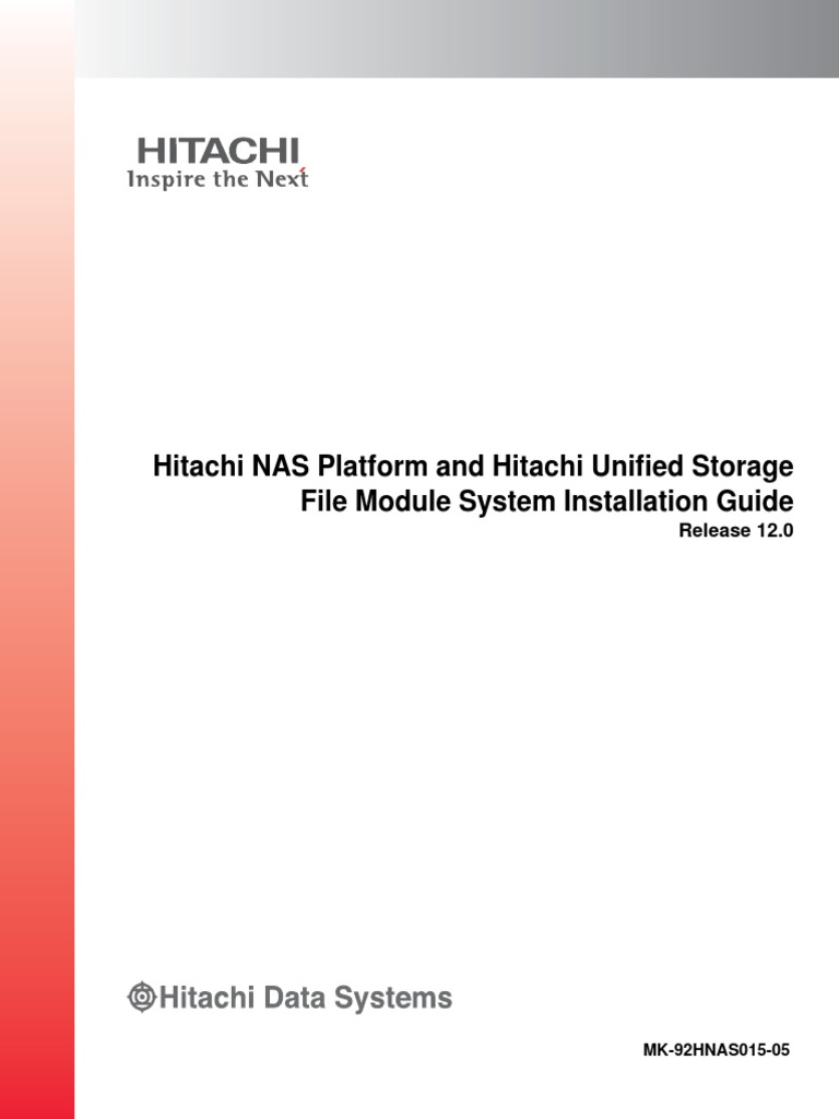 Hitachi Nas Platform and Hus File Module System Installation Guide ...