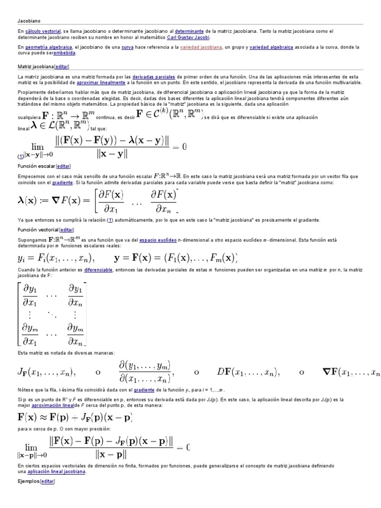 Jacobiano | PDF | Funciones y mapeos | Cálculo multivariable
