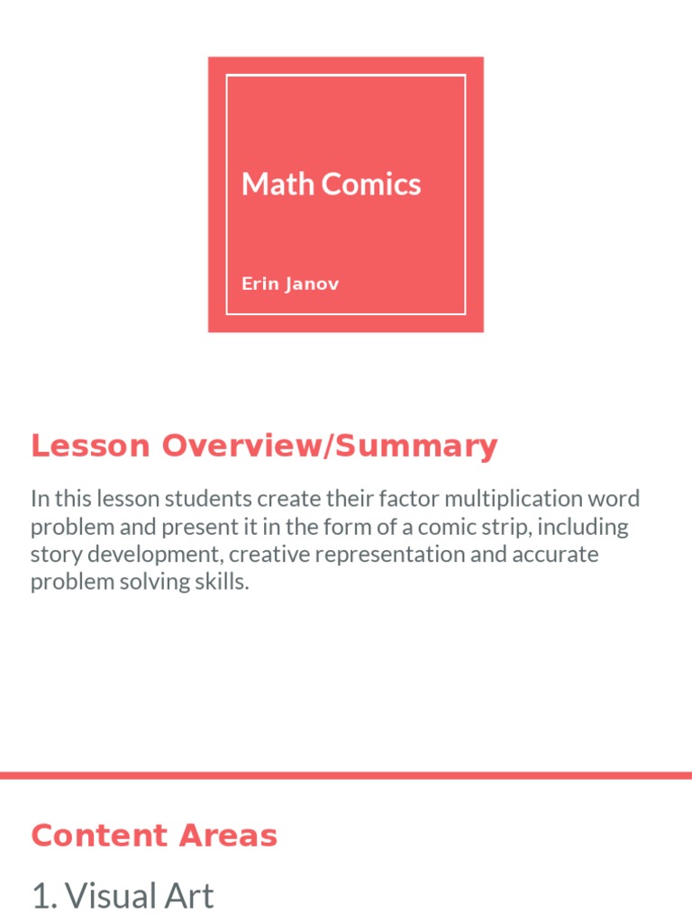 Math Comics | PDF | Educational Psychology | Teaching Mathematics