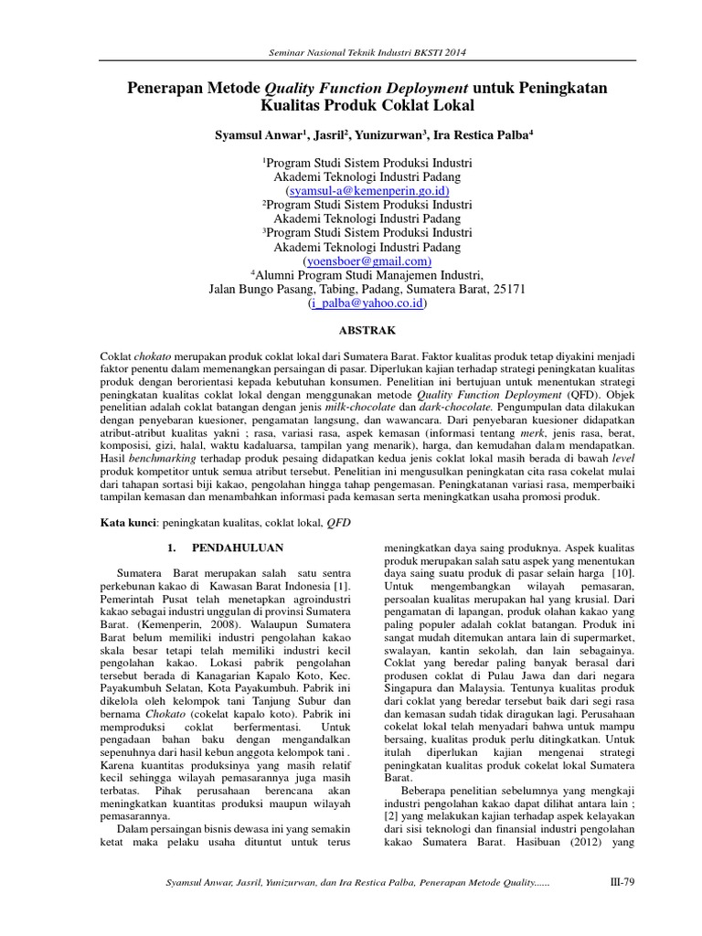 Penerapan Metode Quality Function Deploy PDF | PDF | Karier & Perkembangan | Teknologi & Rekayasa