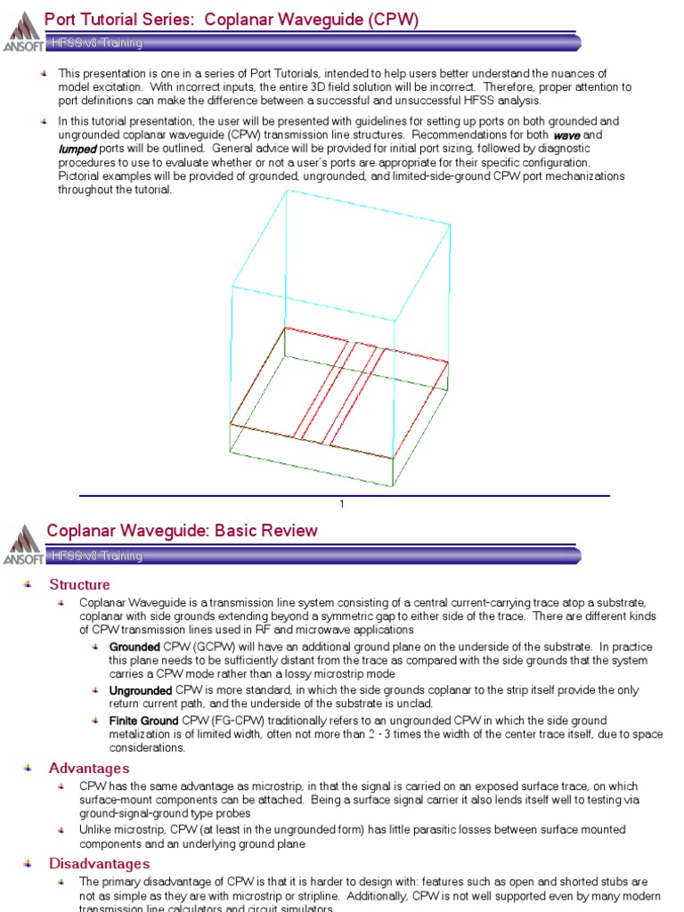 Port Tutorial CPW | PDF | Transmission Line | Waves