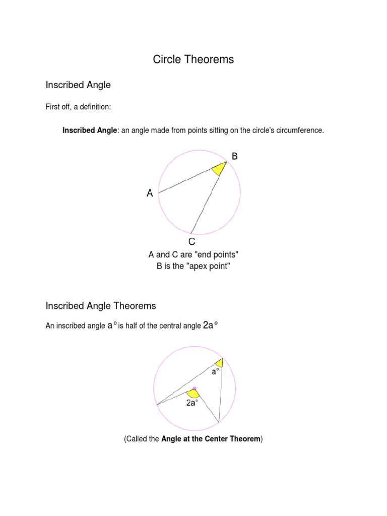 Circle Theorems and Angle Properties | PDF