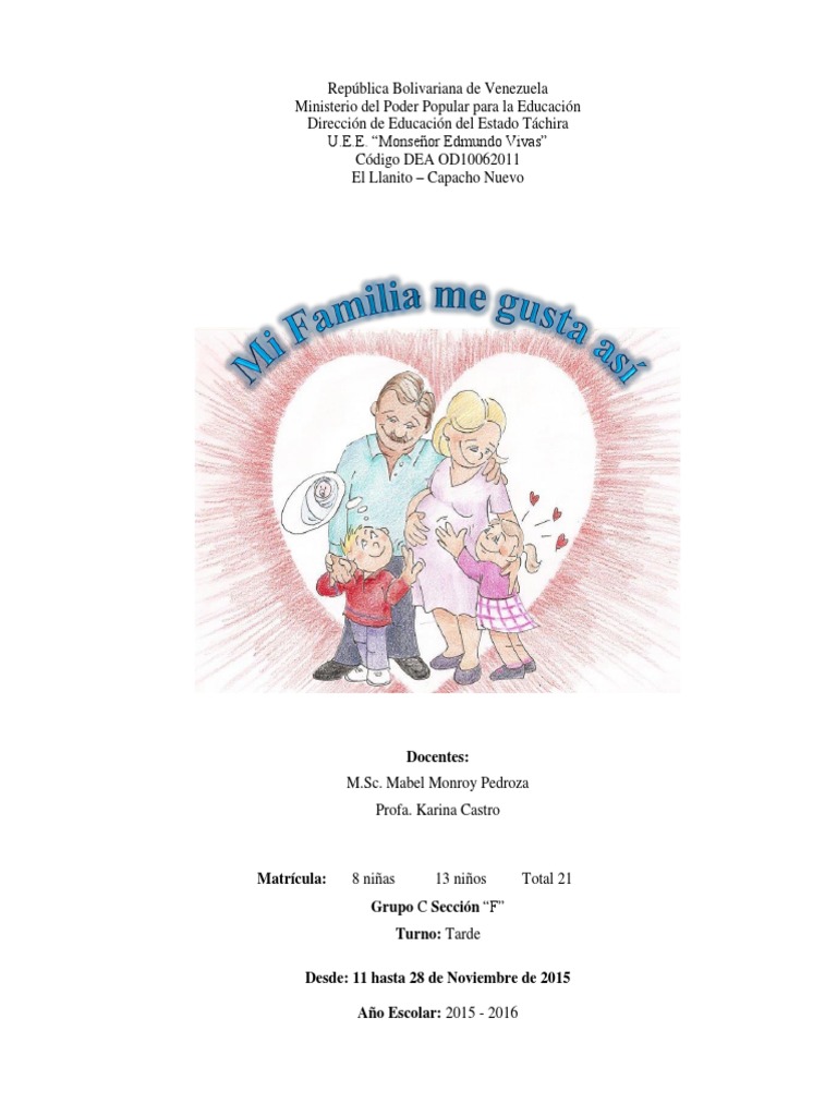 Proyecto Mi Familia Me Gusta Así | PDF | Navidad | Jardín de infancia