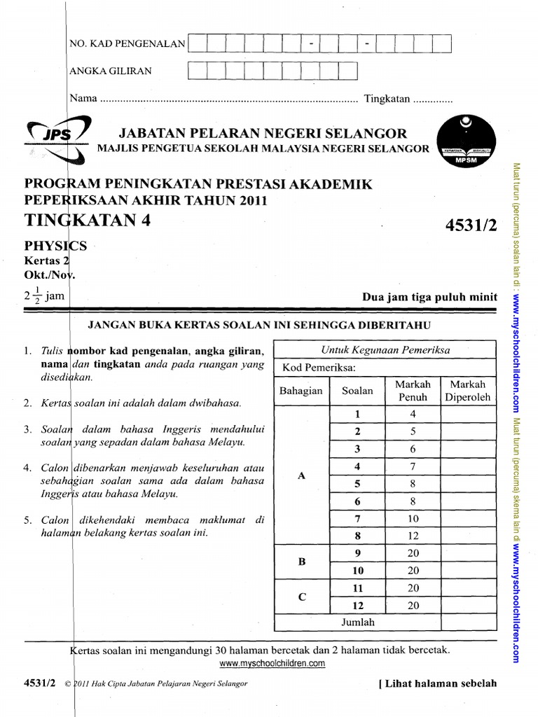 Fizik Form 4 Selangor | PDF | Metode & Bahan Ajar