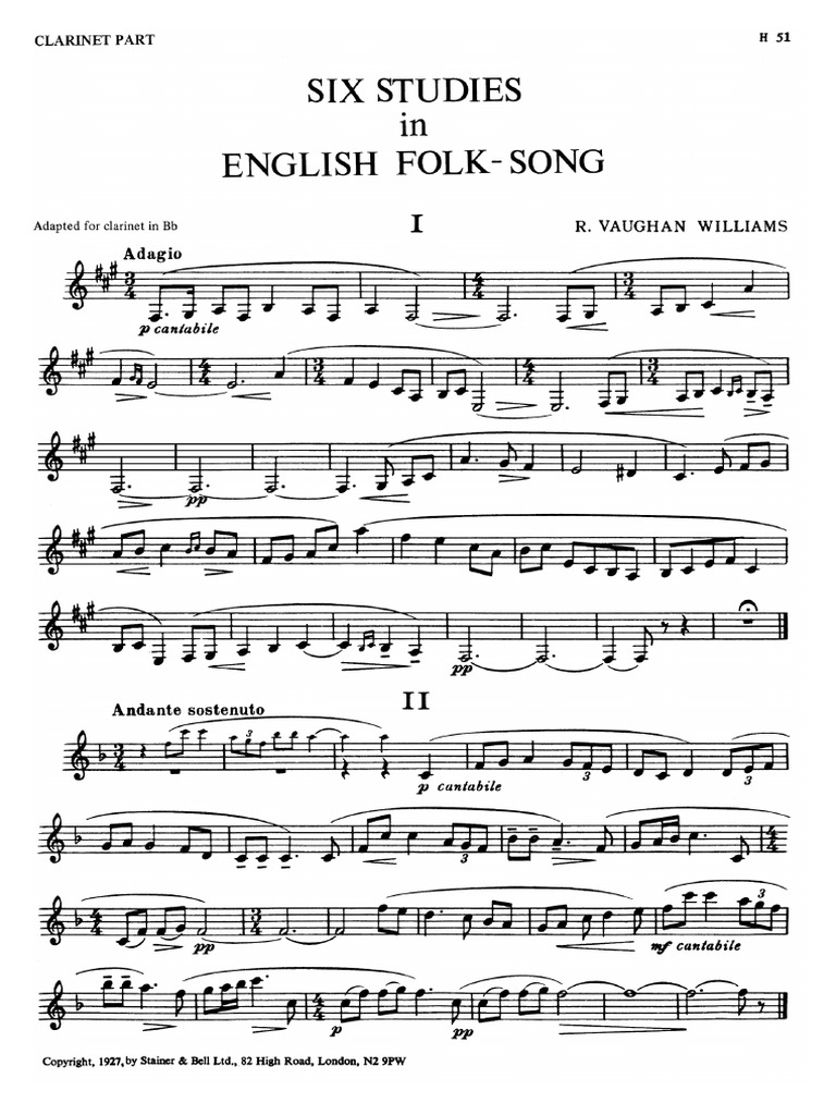 Six Studies in English Folk Song | PDF
