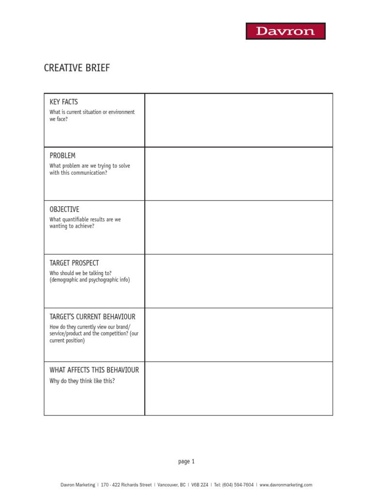 Creative Brief: Key Facts | PDF | Career & Growth | Social Science
