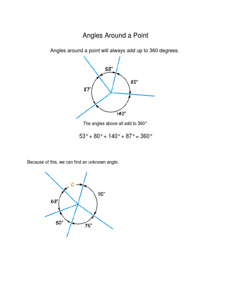 Understanding Angles Around a Point | PDF