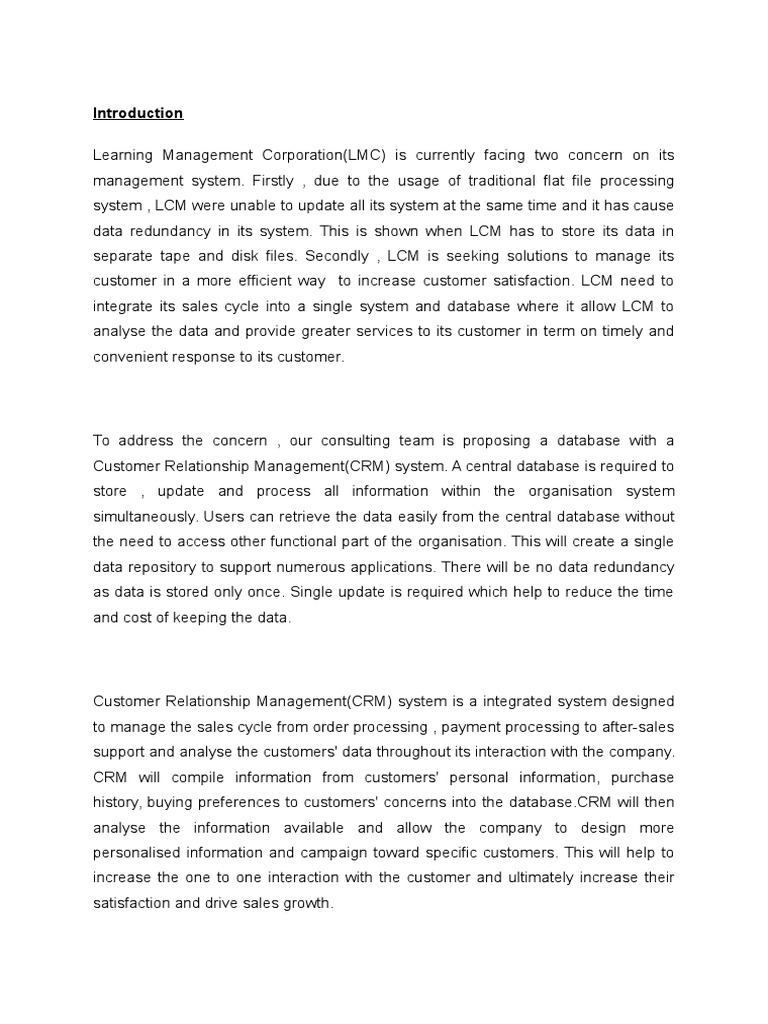 Project Charter | PDF | Customer Relationship Management | Databases