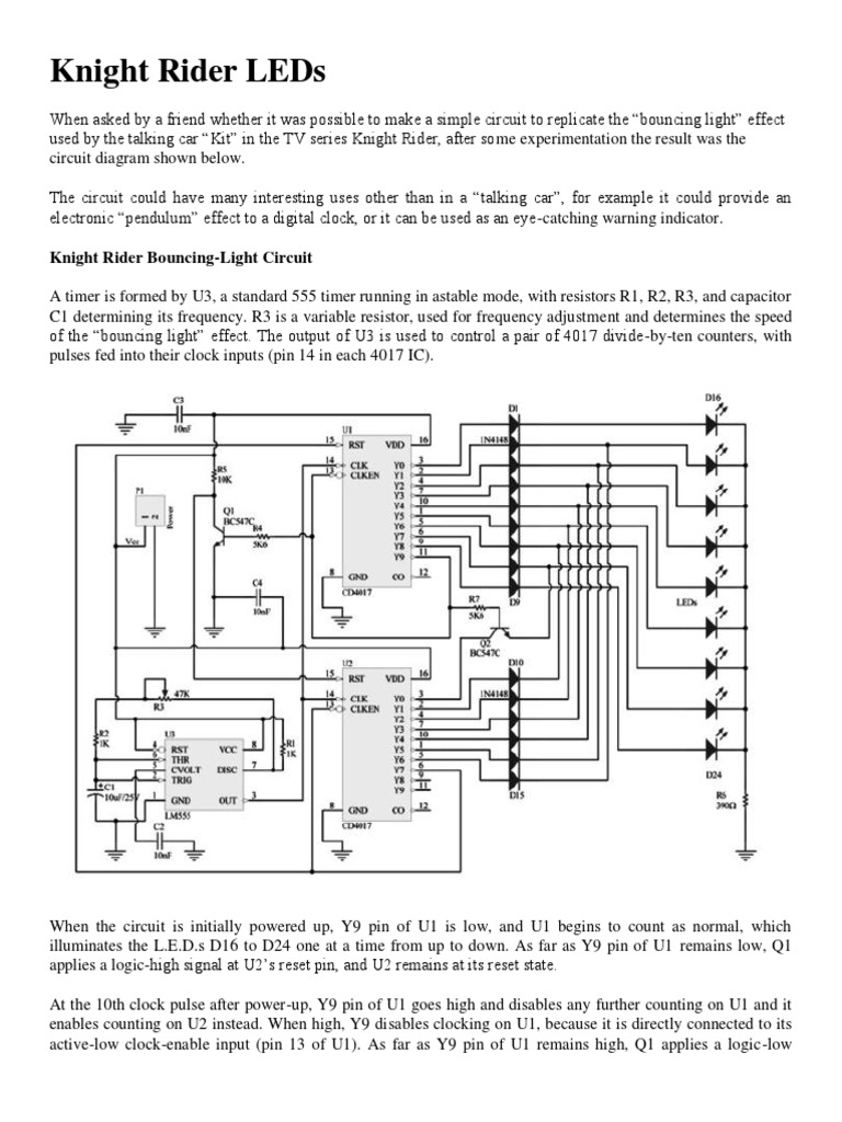 Knight Rider LED Circuit | PDF | Electrical Equipment | Electrical Circuits