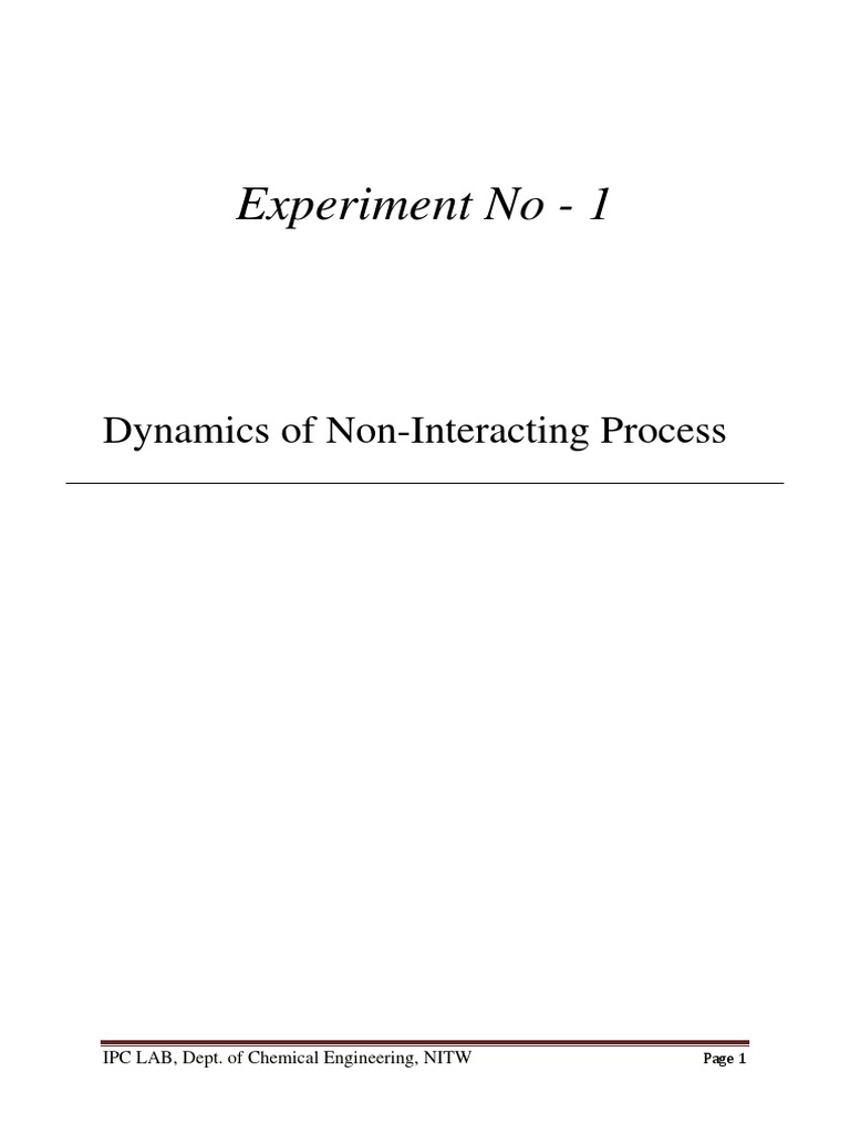 Non Interacting Systems | PDF | Steady State | Systems Theory Non Interacting Systems | PDF | Steady State | Systems Theory